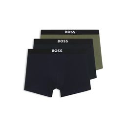 Trunk BOSS "3P Trunk BOSS ONE", Damen, Gr. L, open blau 464, Jersey, Obermaterial: 95% Baumwolle, 5% Elasthan, Unterhosen Trunk, mit unifarbenen Bund, Topseller