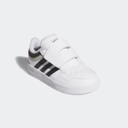 Klettschuh adidas Sportswear "HOOPS 4.0 KIDS", M&auml;dchen, Gr. 25, schwarz-wei&szlig; (cloud wei&szlig;, core schwarz, grau two), Synthetik, Schuhe Klettschuh, f&uuml;r Kinder