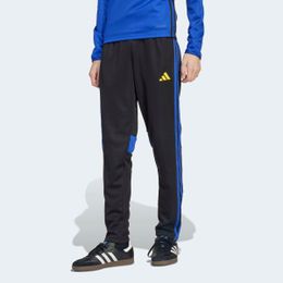 Trainingshose adidas Performance "TIRO ES PNT Y", Damen, Gr. 176, N-Gr, gelb (schwarz, semi lucid blau, crew gelb), Obermaterial: 100% Polyester, Hosen Trainingshose