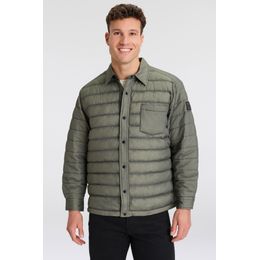 Steppjacke BOSS Orange "Lambizzo", Herren, Gr. L, grau (open grau076), Web, Obermaterial: 100% Polyacryl, unifarben, oversize, hoch geschlossener Ausschnitt, eingesetzt eingefasste Kante, Jacken Steppjacke, mit Brusttasche