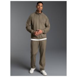 Jogginganzug TRIGEMA "TRIGEMA Freizeitanzug-Set", Herren, Gr. XL, taupe, Single Jersey, 100% Baumwolle, Sportanz&uuml;ge Jogginganzug
