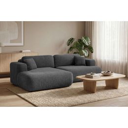 Ecksofa OTTO HOME "VEEVIA L-Form, Schlafsofa, Verl&auml;ssliche Qualit&auml;t, Breite 256cm", dunkelgrau, B:256cm H:76cm T:161cm, 100% Polyester, Sofas, Ecksofa, mit Bettkasten, belastbar bis 480kg, inklusive R&uuml;cken- und Zierkissen