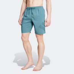 Badeshorts adidas Performance "BIG BARS, 8 ZOLL", Herren, Gr. S, N-Gr, preloved teal, aurora ivy, Obermaterial: 100% Polyester, Badehosen Badeshorts