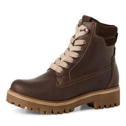 Winterboots Tamaris, Damen, Gr. 40, mokka, Leder, unifarben, Schuhe Winterboots, Schn&uuml;rboots, Outdoorschuh mit PrimaLoft-Ausstattung