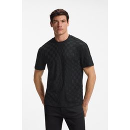 T-Shirt BOSS Green "Porsche Spirit 70 Capsule Collection", Herren, Gr. L, schwarz001, Single Jersey, Obermaterial: 100% Baumwolle, unifarben, relaxed fit normal, Rundhals, abgesteppte Kante, Shirts T-Shirt, Premium Herrenmode Limited