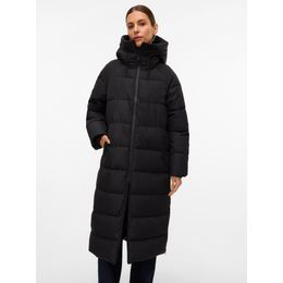 V&eacute;ro Moda Steppmantel VERO MODA "VMELANOR LAURIE LONG COAT WRP GA BOO", Damen, Gr. XS, schwarz, Steppware, Obermaterial: 100% Polyester, unifarben, regular fit kniebedeckend, Rippb&uuml;ndchen, M&auml;ntel Steppmantel