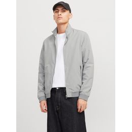 Jack & Jones Blouson JACK & JONES "JJERUSH Stylisch, funktional, ideal f&uuml;r Herbst, pflegeleicht", Herren, Gr. M, grau (ultimate grau), Web, Obermaterial: 100% Polyester, unifarben, regular fit taillenbedeckt, ohne Ausschnitt, Rippb&uuml;ndchen, Jacken Blouson, mit stylischem Stehkragen
