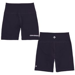 Radlerhose Converse "WOMEN'S Converse WORDMARK BIKE SHOR", Damen, Gr. S (36), N-Gr, schwarz, Jersey, Obermaterial: 87% Baumwolle, 13% Elasthan, unifarben, extraeng, Hosen Radlerhose, mit elastischem Bund