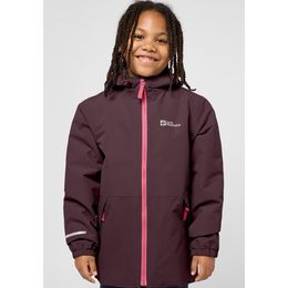Outdoorjacke Jack Wolfskin "SNOWY DAYS JACKET K", M&auml;dchen, Gr. 116, pink (boysenberry, pink), Obermaterial: 100% Polyester. Kontrast: 100% Polyester. Futter: 100% Polyester. F&uuml;llung: 100% Polyester, Jacken Outdoorjacke