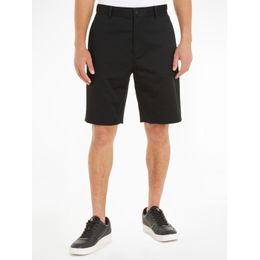 Chinoshorts Calvin Klein "SATEEN STRETCH REGULAR STRAIGHT", Herren, Gr. S, N-Gr, schwarz (ck schwarz), Web, Obermaterial: 97% Baumwolle, 3% Elasthan, unifarben, Hosen Chinoshorts