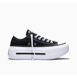 Sneaker Converse "CHUCK TAYLOR ALL STAR LIFT DOUBLE", Damen, Gr. 37,5, schwarz, wei&szlig;, schwarz, Textil, Schuhe Sneaker