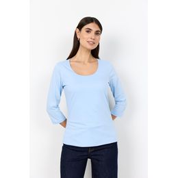 Rundhalsshirt soyaconcept "SC-PYLLE 175", Damen, Gr. XL, windsurfer, Single Jersey, Obermaterial: 58% Baumwolle, 36% Polyester, 6% Elasthan, unifarben, figurumspielend normal, Rundhals, Shirts Rundhalsshirt