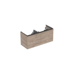 Geberit Doppelwaschtisch-Unterschrank Acanto 1 La., 1 I-Lade, B 119cm, Nussb / la. ma (503007JR1)
