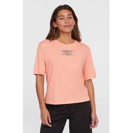 O`Neill T-Shirt O'NEILL "SUMMER MUSTHAVES BACK PRINT T-SHIRT", Damen, Gr. M (38), coral pop, Obermaterial: 100% Baumwolle, Shirts T-Shirt