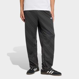 Sporthose adidas originals "FIREBIRD MONOGRAM, LOCKER GESCHNITTEN", Herren, Gr. M, N-Gr, schwarz, normal, gr., Obermaterial: 100% Polyester, Hosen Sporthose