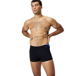 Badehose Speedo, Herren, Gr. 4 (S), N-Gr, blau, Obermaterial: 100% Polyester, Badehosen Badehose, mit klassischem Boom-Logo-Streifen-Design, hohe Chlorbest&auml;ndigkeit