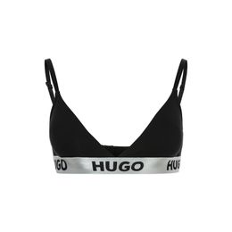 Triangel-BH HUGO UNDERWEAR "TRIANGLE SPORTY LOGO", Damen, Gr. XL, N-Gr, schwarz (schwarz 002), Jersey, Obermaterial: 93% Baumwolle, 7% Elasthan, unifarben, Basic, BHs Triangel-BH, elastisch