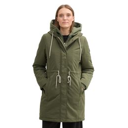 Wintermantel Tom Tailor, Damen, Gr. XS (34), gr&uuml;n (urban olive gr&uuml;n), Obermaterial: 88% Polyester, 10% Viskose, 2% sonstige Fasern. Futter: 100% Polyester, unifarben, regular fit Po-bedeckend, ohne Ausschnitt, Rippb&uuml;ndchen, M&auml;ntel Wintermantel, mit Kapuze