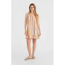 O`Neill Minikleid O'NEILL "MALU BEACH DRESS", Damen, Gr. L (40), N-Gr, bunt, Jersey, Obermaterial: 100% Viskose, gestreift, Rundhals, Kleider Minikleid, mit Rundhalsausschnitt