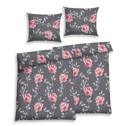 Bettw&auml;sche Florella "Sunla schiefer Soft-Seersucker, 100% Baumwolle", grau (schiefer), B/L: 140cm x 200cm, 2 Stk., 2 Stk., Seersucker, B/L: 70cm x 90cm, Seersucker, Obermaterial: 100% Baumwolle CO., Bettw&auml;sche, Bettw&auml;sche