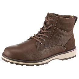 Schn&uuml;rboots Tommy Hilfiger "CORPORATE W LTH LACE BOOT", Herren, Gr. 42, dunkelbraun, Leder, Veloursleder, unifarben, Schuhe Schn&uuml;rboots, Schn&uuml;rstiefelette mit Ziern&auml;hten und Anziehlasche