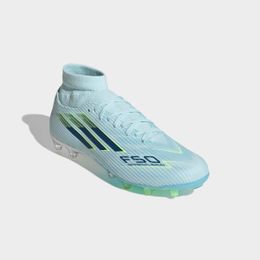 Fu&szlig;ballschuh adidas Performance "F50 SPARKFUSION LEAGUE MID CUT FG/AG", Damen, Gr. 38, almost blau, dusky petrol, hi, res gelb, Synthetik, Textil, Schuhe Fu&szlig;ballschuh, f&uuml;r Rasen und Kunstrasenpl&auml;tze geeignet, Topseller