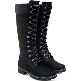 Schn&uuml;rstiefel Timberland "Women's Premium 14in WP B", Damen, Gr. 38, schwarz (schwarz, nubuck), Leder, Schuhe Schn&uuml;rstiefel, Winterschuhe, Winterstiefel, Winterboots, Schn&uuml;rboots, wasserdicht