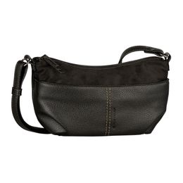 Handtasche Tom Tailor "Miha", Damen, Gr. B/H/T: 30cm x 17,5cm x 10cm, schwarz, Polyurethan, Taschen Handtasche, weiches Veloursimitat mit soft genarbtem Lederimitat und viel Platz