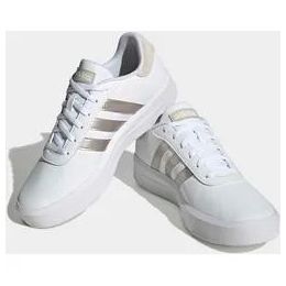 Sneaker Adidas SPORTSWEAR "COURT PLATFORM", Damen, Gr. 38,5, wei&szlig; (cloud wei&szlig;, champagne metallic, aluminium), Synthetik, Schuhe Sneaker