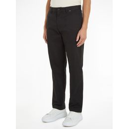 Chinohose Calvin Klein "MODERN TWILL REGULAR STRAIGHT", Herren, Gr. 31, L&auml;nge 34, schwarz (ck schwarz), Web, Obermaterial: 98% Baumwolle, 2% Elasthan, unifarben, normal, Hosen Chinohose, mit Logopr&auml;gung