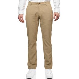 Cargohose INDICODE "INGuyin", Herren, Gr. 36, L&auml;nge 34, grau (fog), Web, Obermaterial: 55% Baumwolle, 45% Leinen, unifarben, regular fit kn&ouml;chellang, Hosen Cargohose