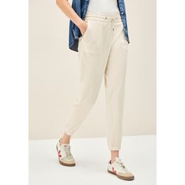 Cargohose Cecil "Style Tracey", Herren, Gr. XXL (46), L&auml;nge 28, beige (light beige), Web, Obermaterial: 71% Baumwolle, 25% Polyamid, 4% Elasthan, unifarben, schmal lang, Hosen Cargohose, mit elastischer Bund mit Tunnelzug