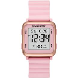 Chronograph Skechers "BECKWORTH", rosa (rosa, pink), Armbanduhren, Damen, Chronograph, Quarzuhr, Armbanduhr, Damenuhr, Silikonarmband, digital, Stoppfunktion
