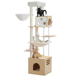 Pawz Road 190 Kratzbaum mit Futterplatz beige