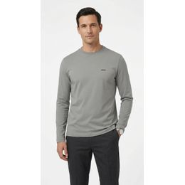 Langarmshirt BOSS Green "Tee Long", Herren, Gr. M, open grau063, Single Jersey, Obermaterial: 95% Baumwolle, 5% Elasthan, regular fit, Rundhals, eng eingefasste Kante, Shirts Langarmshirt, mit Rundhalsausschnitt