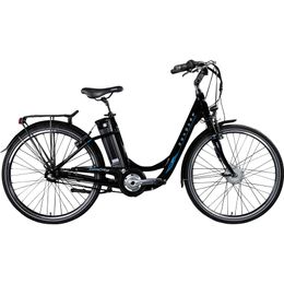 Z&uuml;ndapp E-Bike Z&Uuml;NDAPP "Green 2.7" Gr. 46, schwarz (schwarz, blau, schwarz), Elektrofahrr&auml;der, Kinder, 46cm, 26 Zoll (66,04cm), E-Bike, Pedelec, Elektrofahrrad f&uuml;r Damen u. Herren