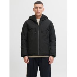 Jack & Jones Outdoorjacke JACK & JONES "JCOUNION LIGHT PADDED BLOCKING JACKET SN", Herren, Gr. XS, schwarz, Web, Obermaterial: 100% Polyester, unifarben, regular fit h&uuml;ftbedeckend, Jacken Outdoorjacke