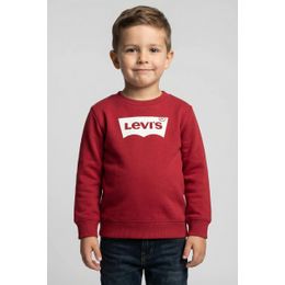 Sweatshirt LEVI'S KIDS "LVB LVB FRENCH TERRY BATWING", Jungen, Gr. 3M (62), rot (levis rot, wei&szlig;), Sweatware, Obermaterial: 55% Baumwolle, 45% Polyester, bedruckt, regular fit normal, Rundhals, Rippb&uuml;ndchen, Sweatshirts Sweatshirt, BABY UNISEX