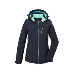 Outdoorjacke Killtec "KOW 195 WMN JCKT", Damen, Gr. 40, schwarz (schwarz blau), Obermaterial: 100% Polyester, mit Riegel, Jacken Outdoorjacke, mit Kapuze, mit Rei&szlig;verschlusstaschen, mit Brusttasche