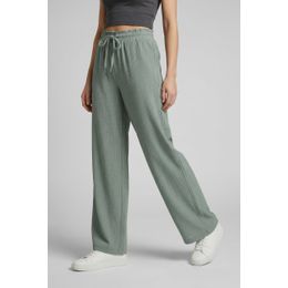Schlupfhose Only "ONLALTA MW STRING WIDE PANT PNT ZLO", Damen, Gr. M, L&auml;nge 32, laurel wreath, Web, Obermaterial: 98% Polyester, 2% Elasthan, unifarben, lang, Hosen Schlupfhose, Materialmix, weite Beinform