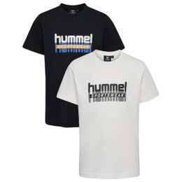 T-Shirt Hummel "hmlTUKAS T-SHIRT S/S 2-PACK", Jungen, Gr. 128, schwarz (schwarz beauty), Obermaterial: 100% Baumwolle, normal, Rundhals, Shirts T-Shirt, f&uuml;r Kinder