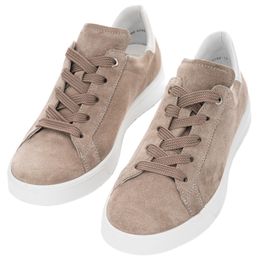 Sneaker Ara "ROM", Damen, Gr. 2,5, beige (beige, wei&szlig;), Veloursleder, kontrastfarbene Details, Schuhe Sneaker, Schn&uuml;rschuh, Retro Sneaker, Komfortschuh in Bequemweite G (= weit)
