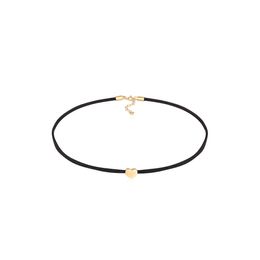 Choker Elli "Halskette Choker Herz Satinband 925 Silber" Gr. 36, gold, Halsketten, Damen, ohne Stein, Silber 925 (Sterlingsilber), Choker