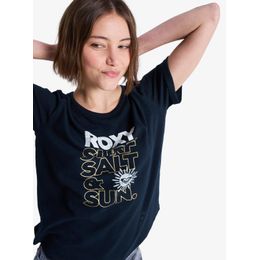 T-Shirt Roxy "VL OCEANWAVE REGULAR", Damen, Gr. L (40), anthrazit, Obermaterial: 60% Baumwolle, 40% Polyester, Rundhals, Shirts T-Shirt