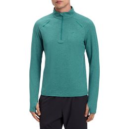 Rollkragenshirt Energetics "HE.-LANGARMSHIRT CUSCO IV M", Damen, Gr. L, melange, blau petrol,, Obermaterial: 88% Polyester, 12% Elasthan, Shirts Rollkragenshirt, k&ouml;rpernah geschnitten, Langarm, mit Half Zip, f&uuml;r Sport