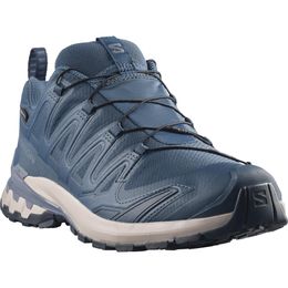 Trailrunningschuh Salomon "XA PRO 3D V9 GORE-TEX", Damen, Gr. 45, spellbound, grisaille, maritime blau, Synthetik, Textil, Schuhe Trailrunningschuh, wasserdicht