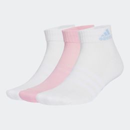 Funktionssocken adidas Performance "CUSHIONED SPORTSWEAR ANKLE, 3 PAAR", Damen, Gr. XXL (49/51), wei&szlig; (wei&szlig;, wei&szlig;, true pink), Obermaterial: 62% Baumwolle, 34% Polyester, 3% Elasthan, 1% sonstige Fasern, Socken Funktionssocken