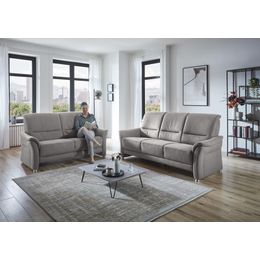 3-Sitzer DIE PLANBAR "PP-PF23182", grau, B:198cm H:96cm T:93cm, 100% Polyester, Sofas, 3-Sitzer, Federkernpolsterung, wahlweise mit motorischer Vorziehbank