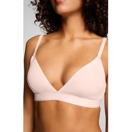 B&uuml;gelloser BH Puma "Puma WOMEN COTTON TRIANGLE BRALETTE", Damen, Gr. XXL, N-Gr, light pink, Single Jersey, Obermaterial: 88% Baumwolle, 12% Elasthan, BHs B&uuml;gelloser BH, herausnehmbare gepolsterte Cups f&uuml;r anpassungsf&auml;higen Look