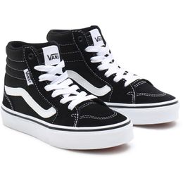 Sneaker Vans "Filmore Hi", M&auml;dchen, Gr. 32, schwarz-wei&szlig; (schwarz, wei&szlig;), Leder, unifarben mit Farbeinsatz, Schuhe Sneaker